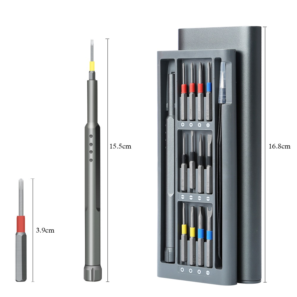 26 in 1 Aluminum Case Screwdriver Set with 24 Bits