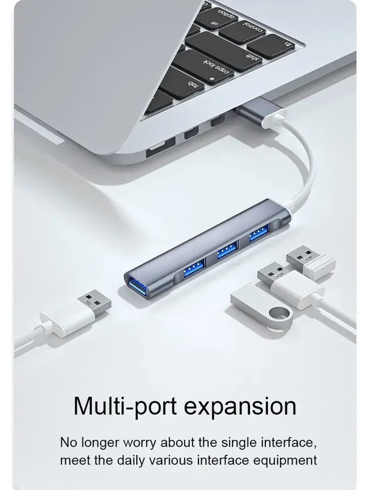 USB Type C 4 Port USB 3.1 Hub Splitter Cable for Windows Mac Linux iPad ...