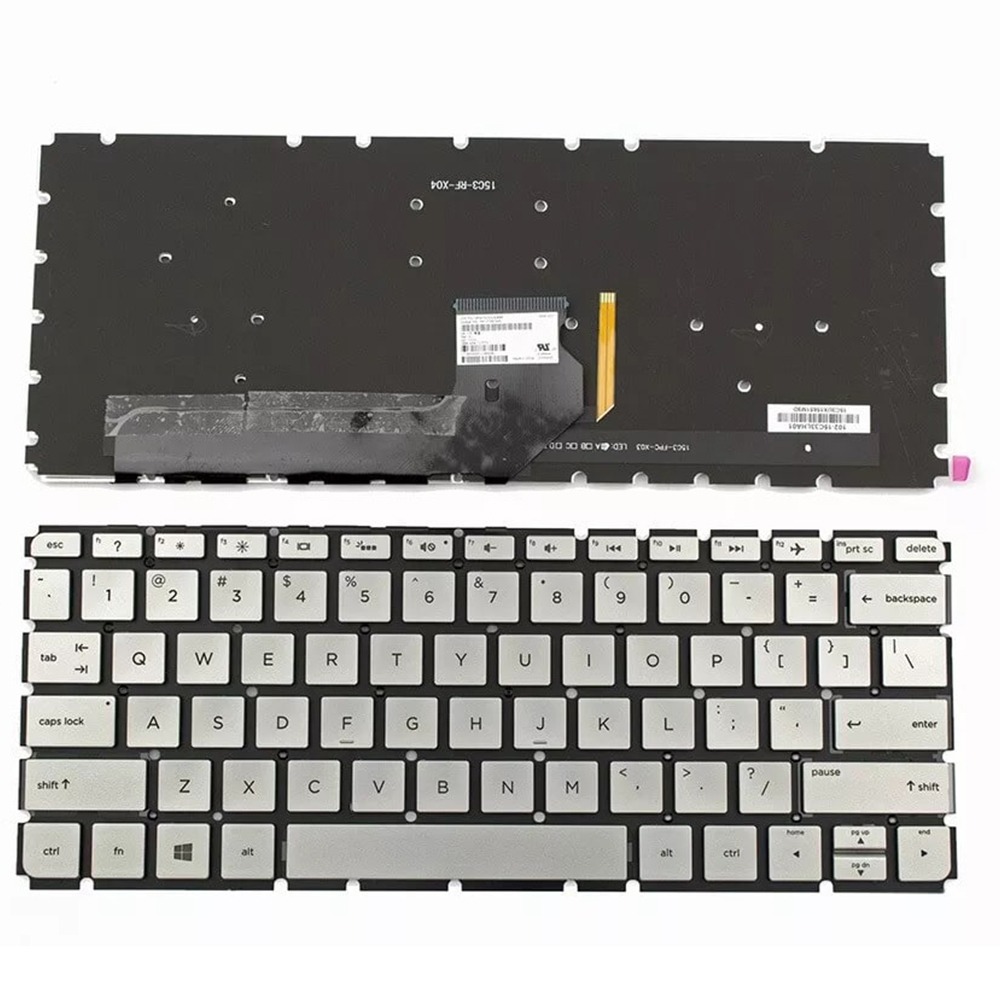 New US Silver Backlit Keyboard Replacement For HP Envy 13T-AD000 13" 2017