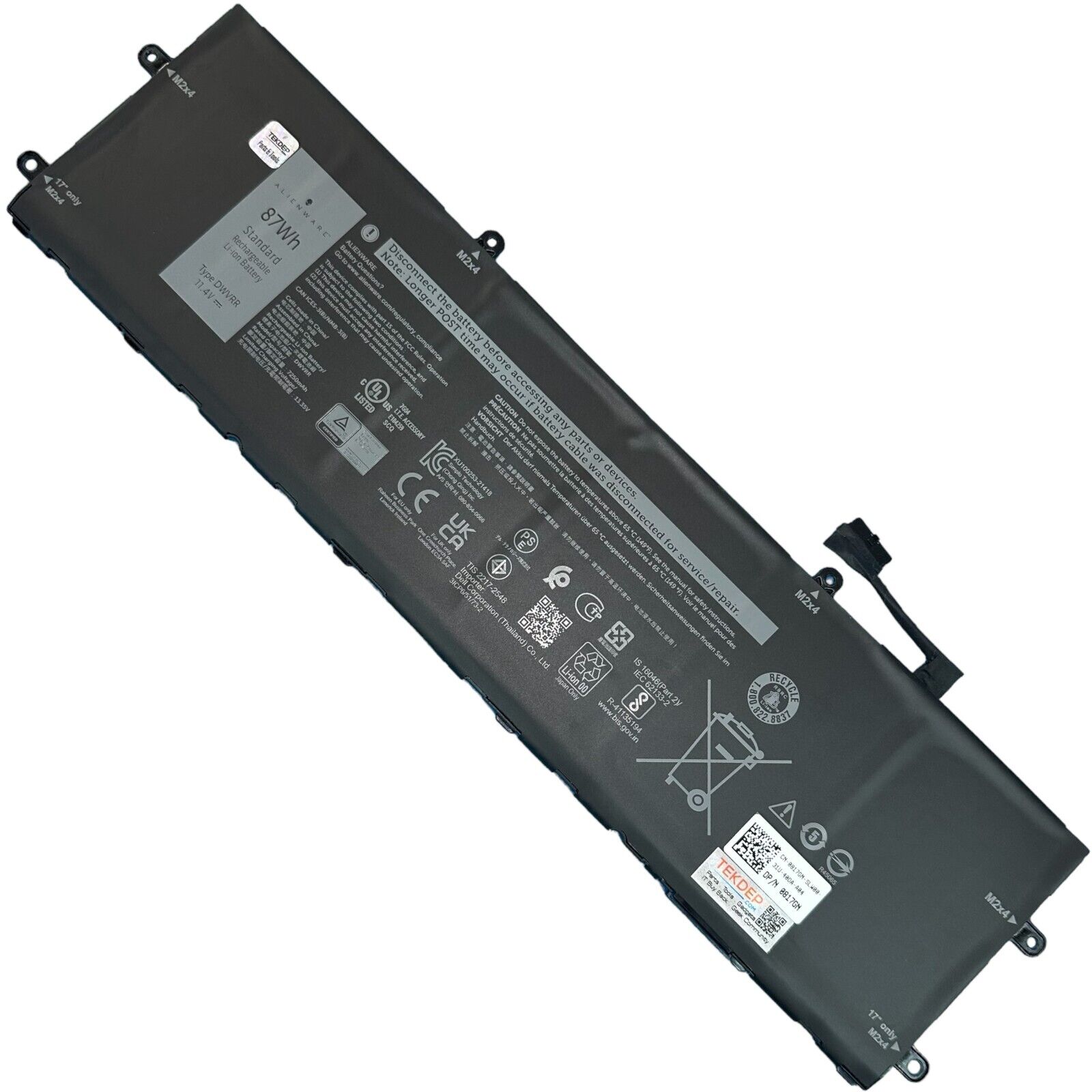 Dell Inspiron 16.1" P119F 87Wh Battery 0817GN Grade A+ - TEKDEP