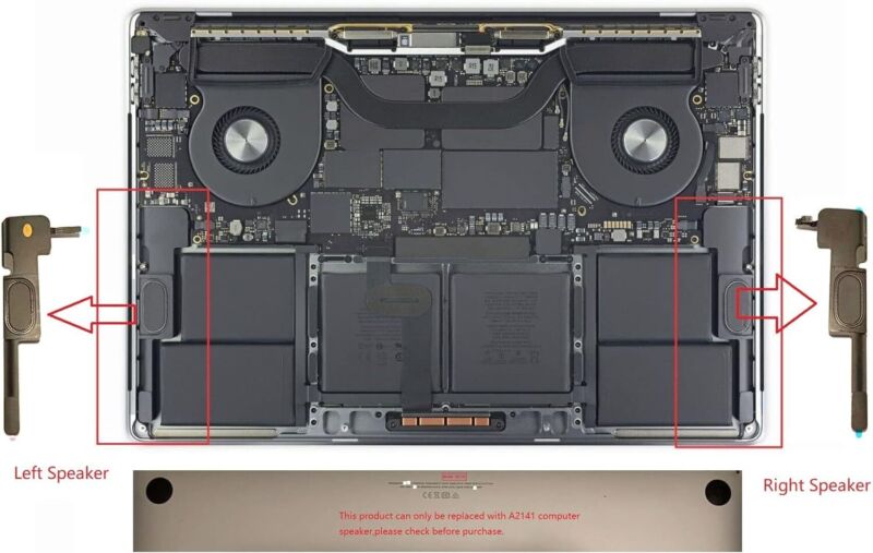 A2141 Internal Right and Left Speaker NEW For MacBook Pro 16"